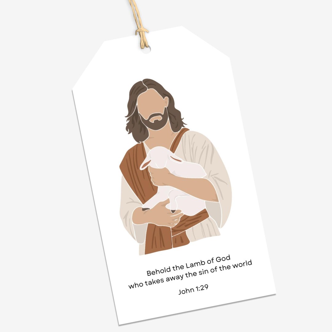 Christian Easter Tag - Printable John 1:29 Gift Tag -religious Easter ...