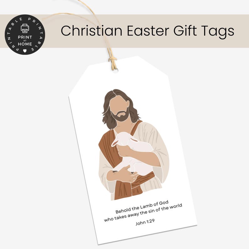 Christian Easter Tag - Printable John 1:29 Gift Tag -religious Easter ...