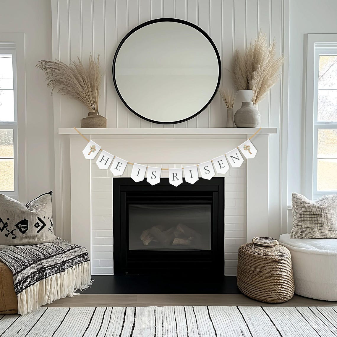 Catholic Easter He is Risen Printable Banner, He is Risen, Palm Sunday ...