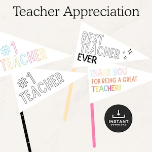 Teacher Pennant, Printable Best Teacher Pennant Flag, Teacher ...