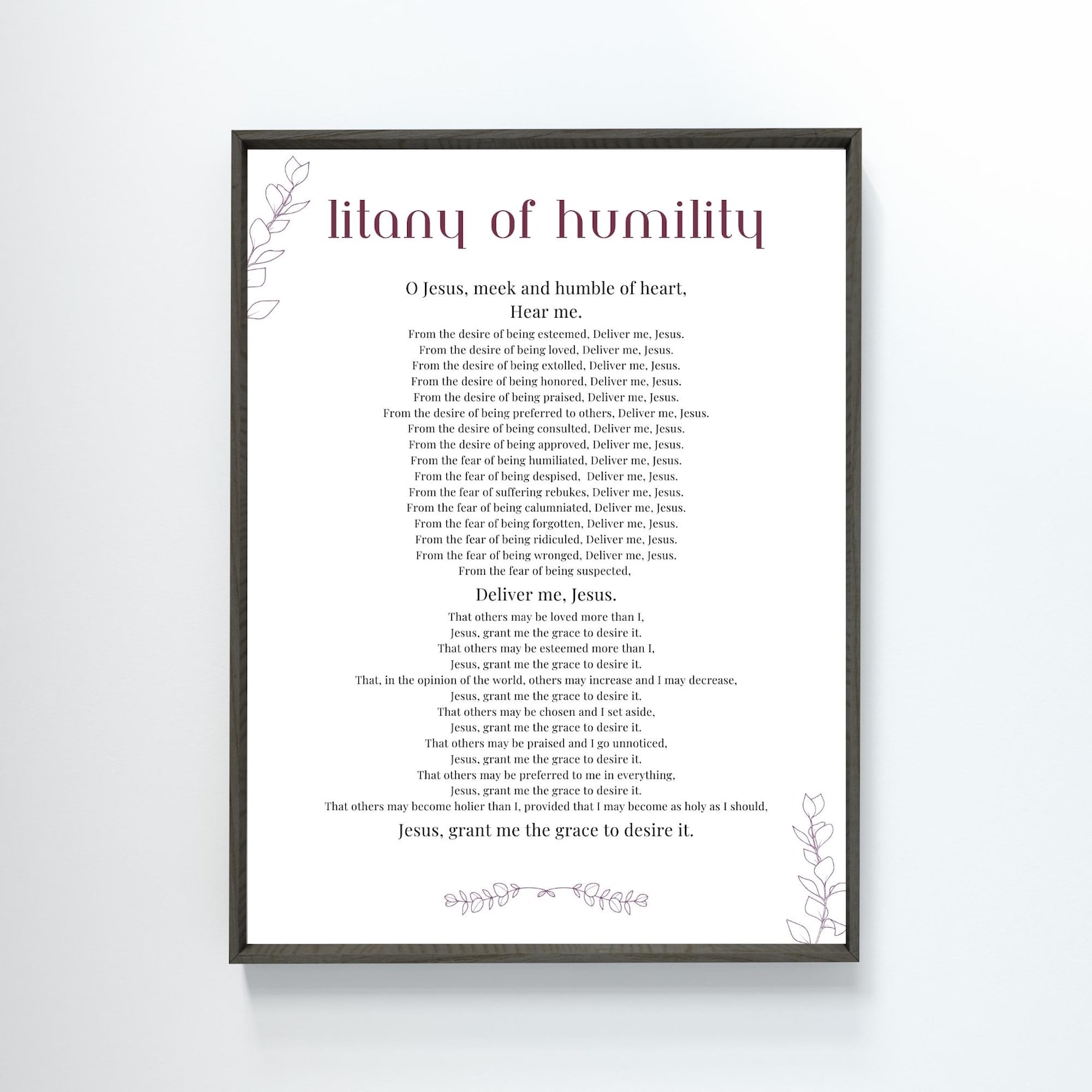 Litany of Humility Prayer PDF, Printable Catholic Prayer for Humility ...