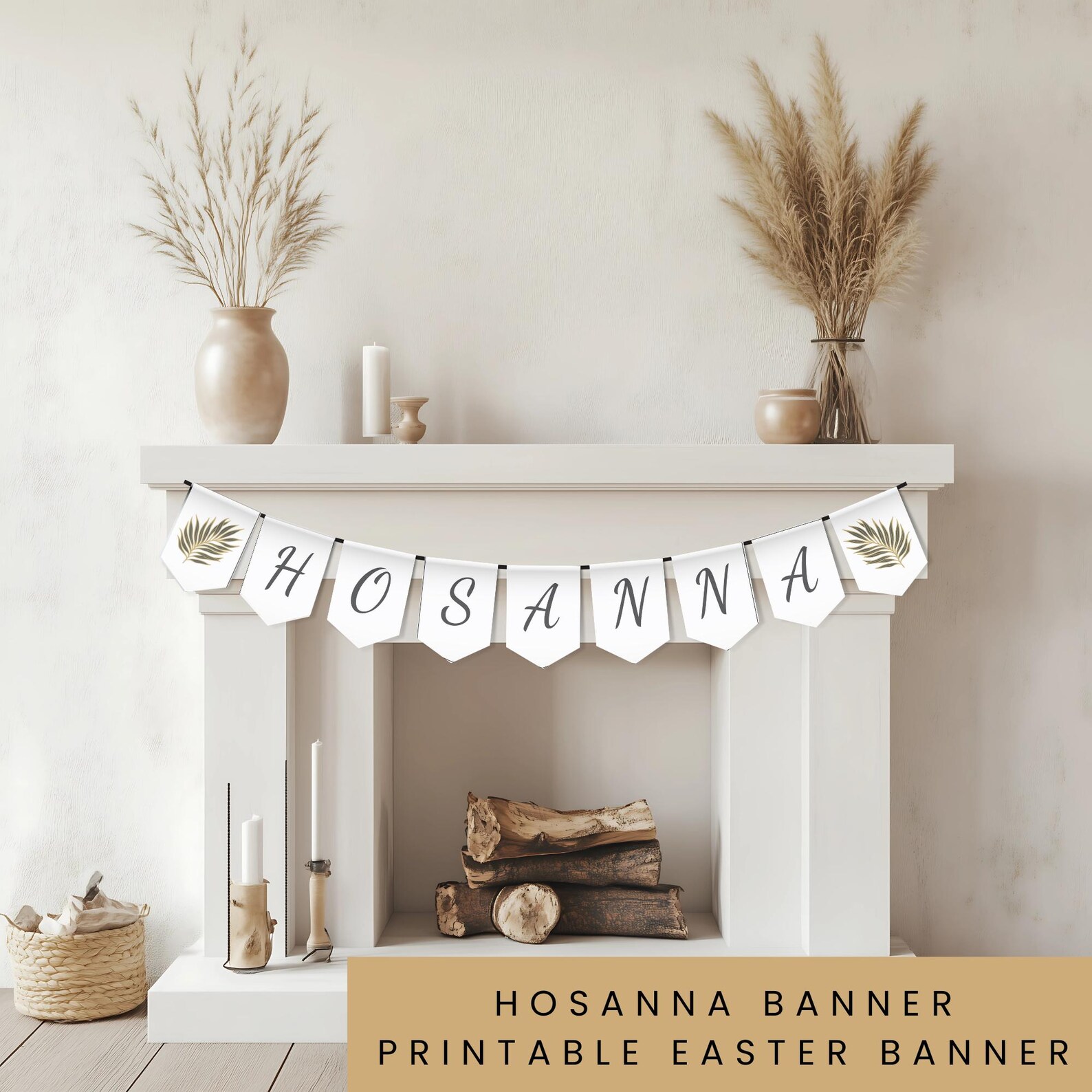 Lent Banner Christian, Printable Easter Hosanna Banner, He is Risen ...