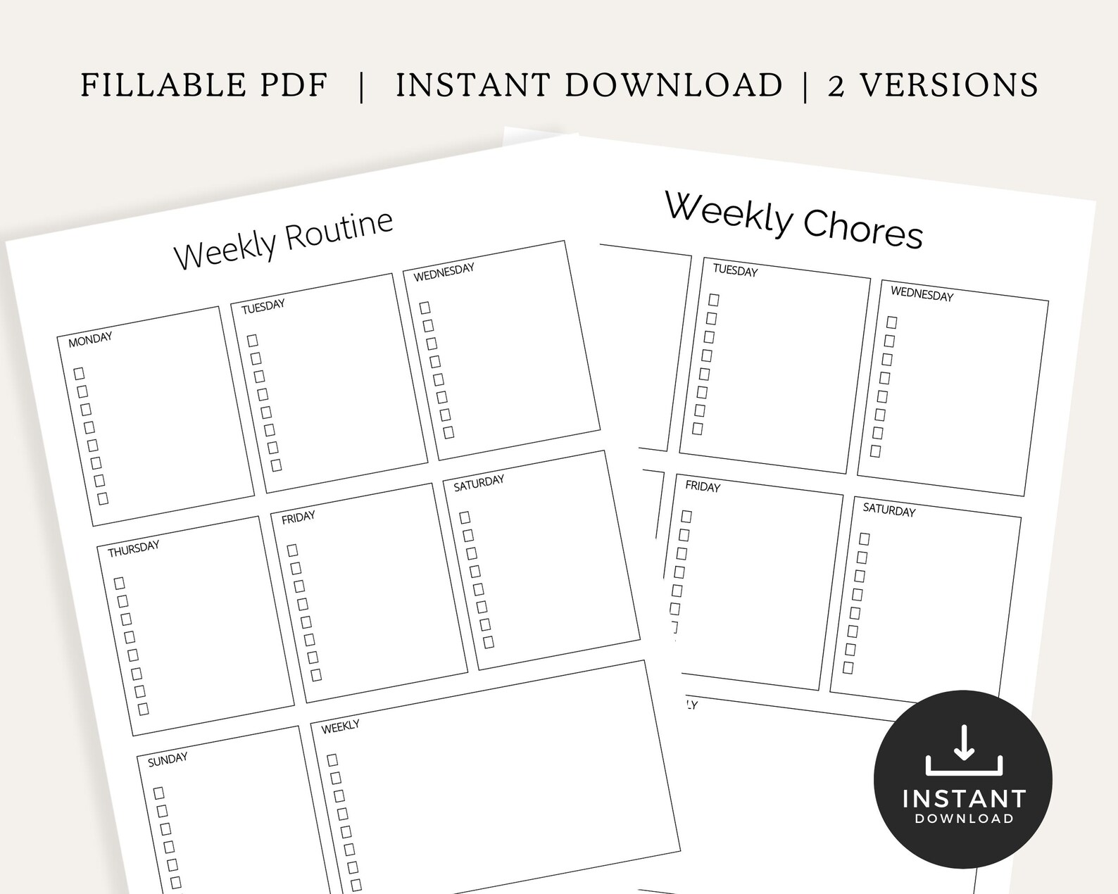 Editable Weekly Chores, Printable Weekly Checklist, House Chores Weekly ...