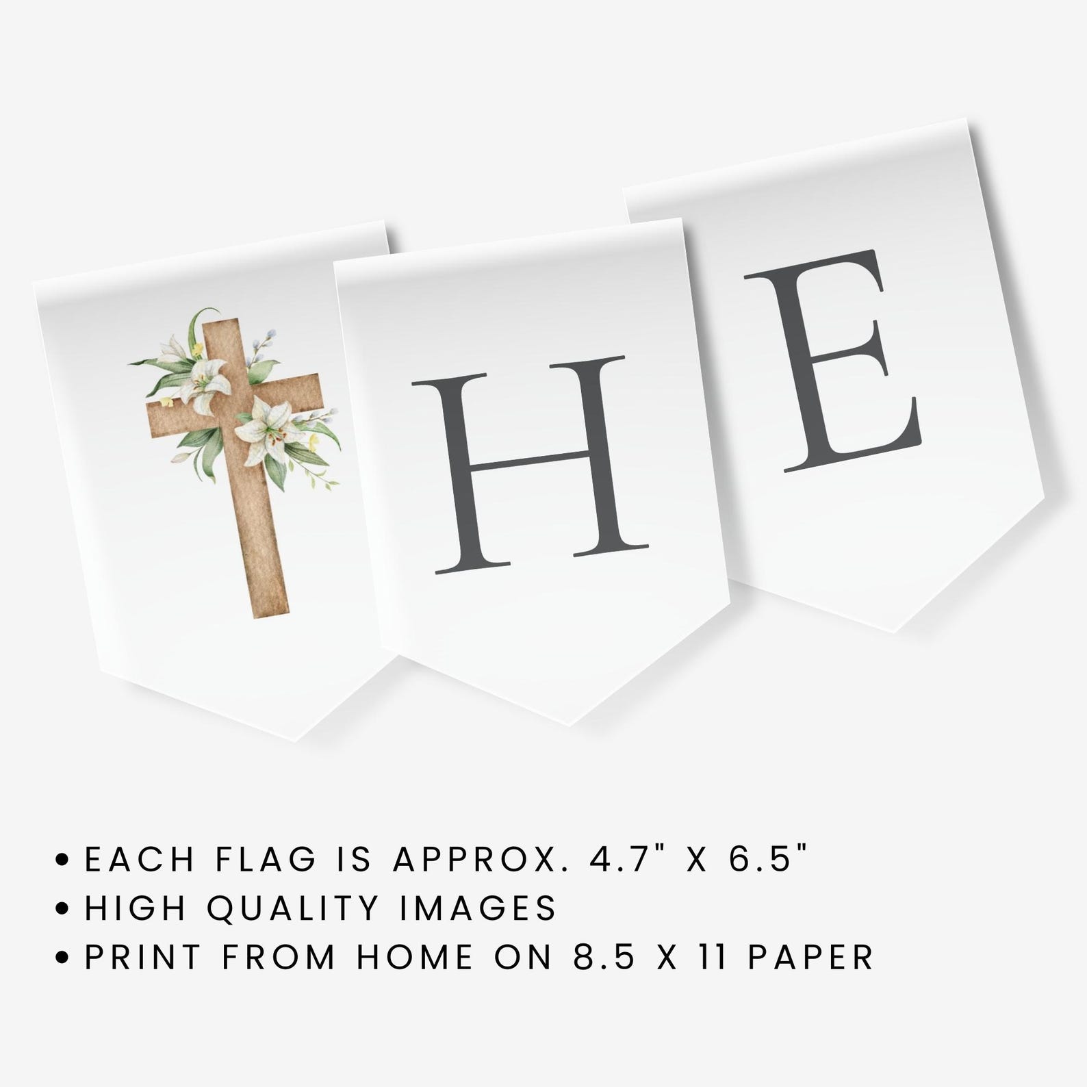 Catholic Easter He is Risen Printable Banner, He is Risen, Palm Sunday ...
