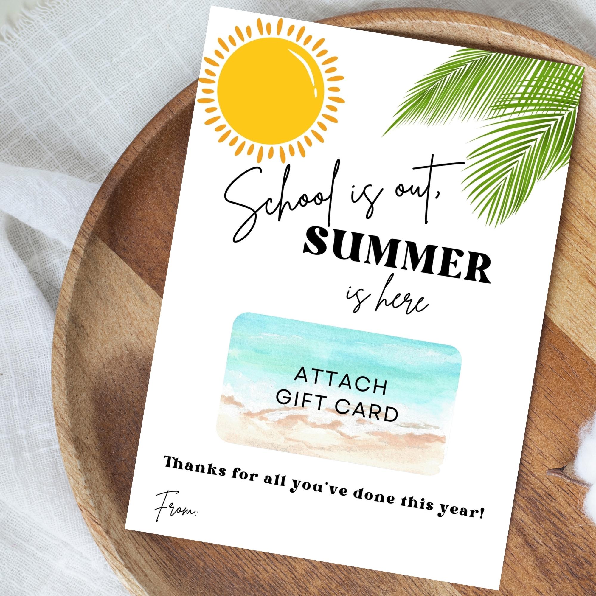 End of Year Teacher Gift Card Holder, Printable Teacher Appreciation ...