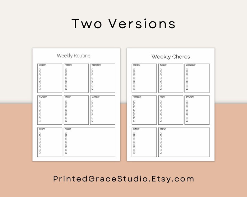 Editable Weekly Chores, Printable Weekly Checklist, House Chores Weekly ...
