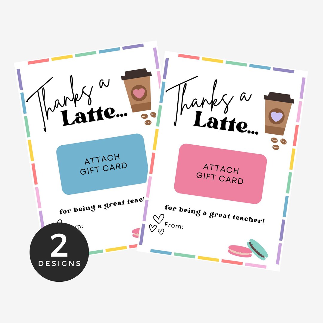 End of Year Teacher Appreciation Card, Printable Coffee Thank You Gift ...