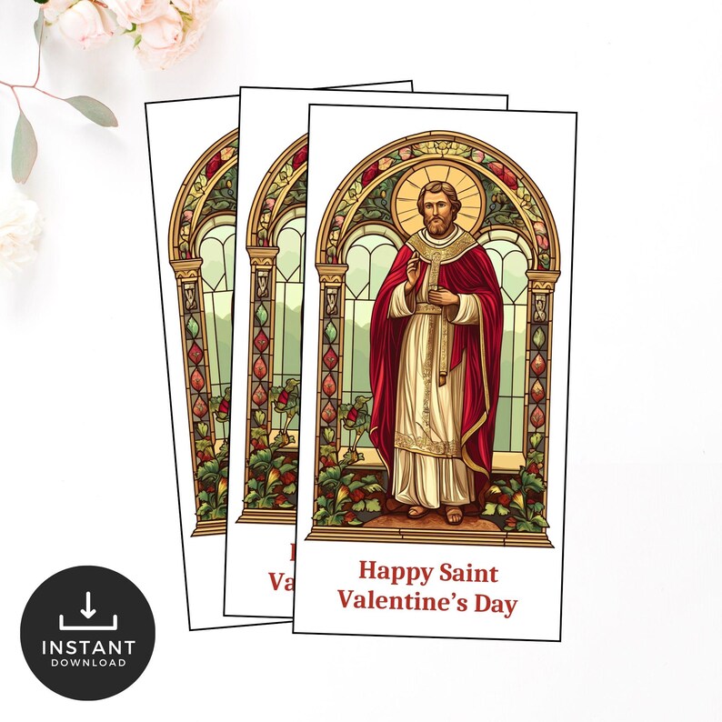 Printable Saint Valentine’s Day Card, Religious Catholic Valentine’s ...