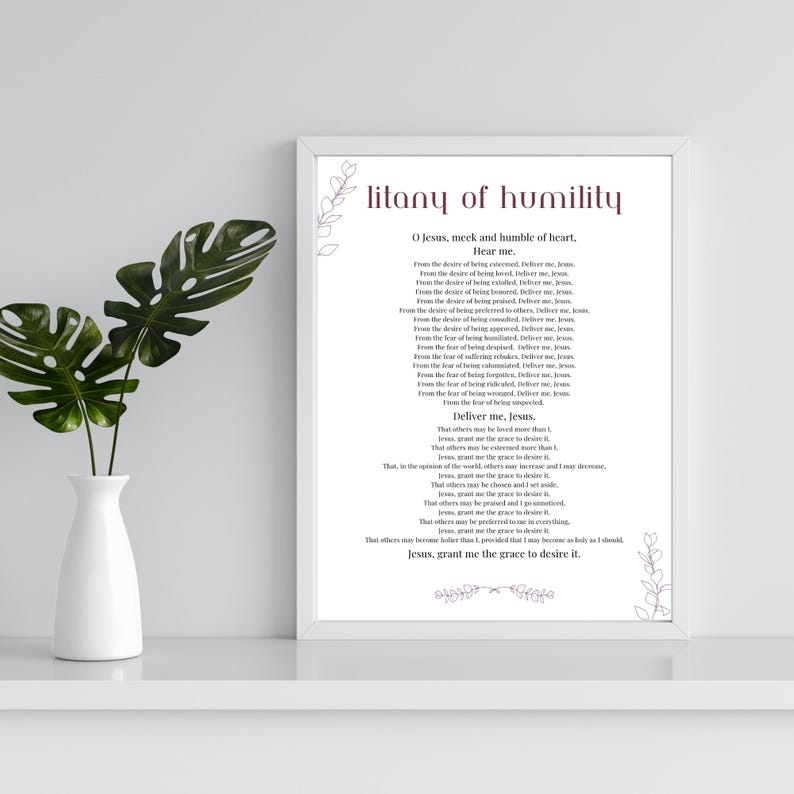 Litany of Humility Prayer PDF, Printable Catholic Prayer for Humility ...