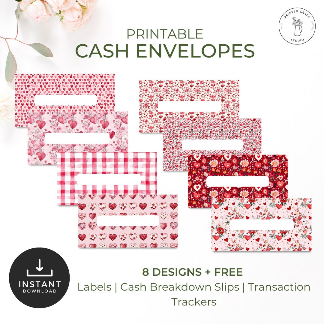 Pink Printable Cash Envelopes Bundle, Digital Download for Sinking ...