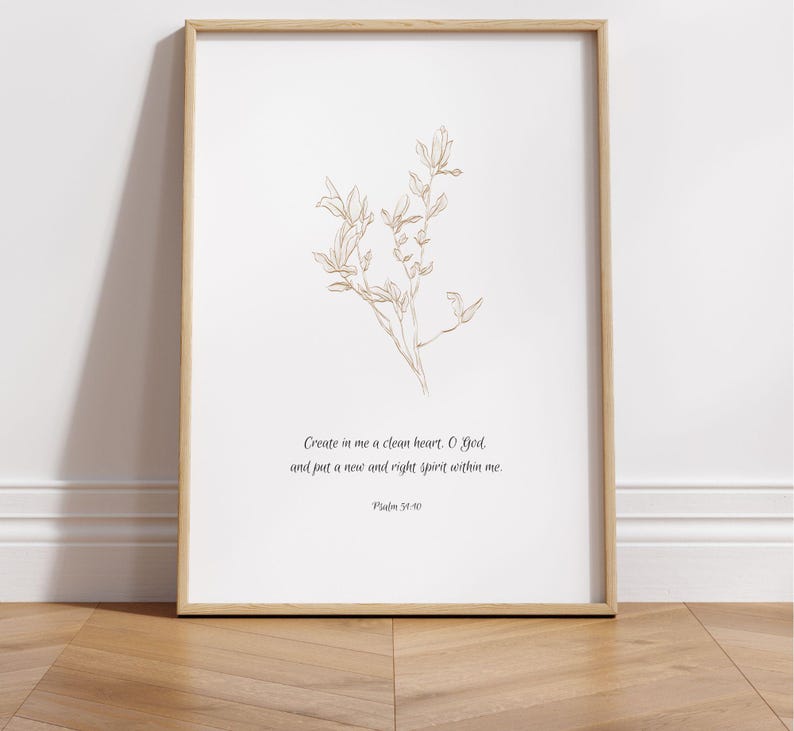 Lent Bible Verse, Easter Scripture, Minimal Christian Decor, Psalm ...