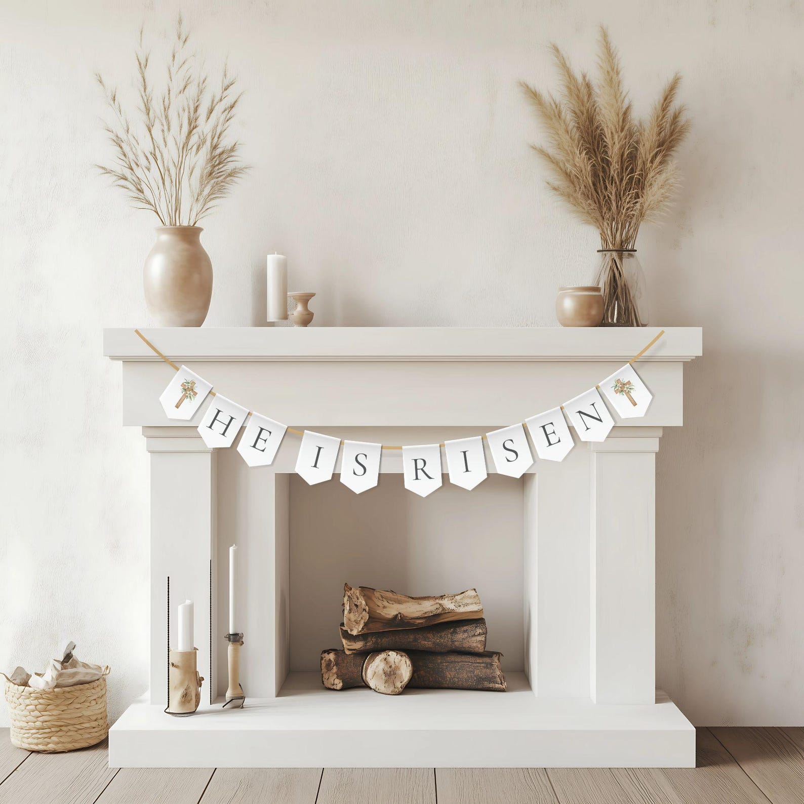 Catholic Easter He is Risen Printable Banner, He is Risen, Palm Sunday ...