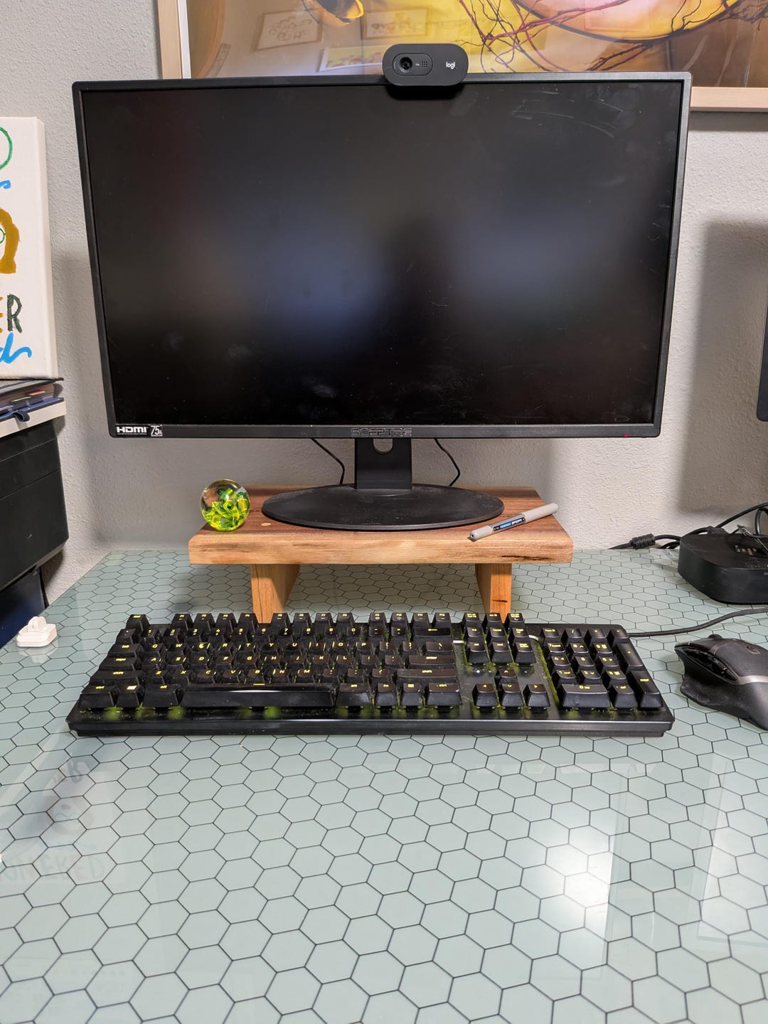 Walnut Monitor Stand Riser Solid Wood Stand Laptop Stand Desk ...