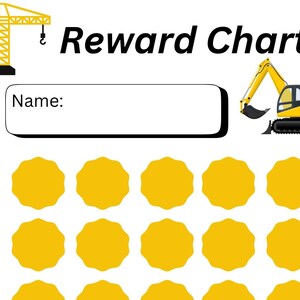 Kids Truck Themed Printable Reward Chart | Behavior Chart for Kids ...