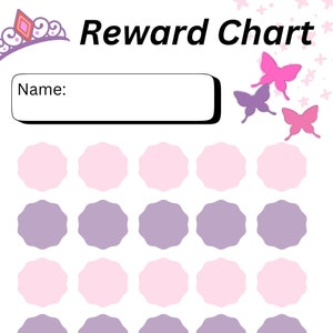 Princess Themed Kids Reward and Sticker Chart | Kids Printable Behavior ...