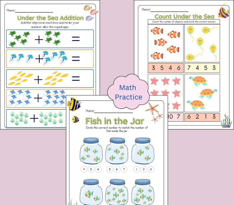 Printable Ocean Themed Activity Sheets for Kids | Under the Sea ...