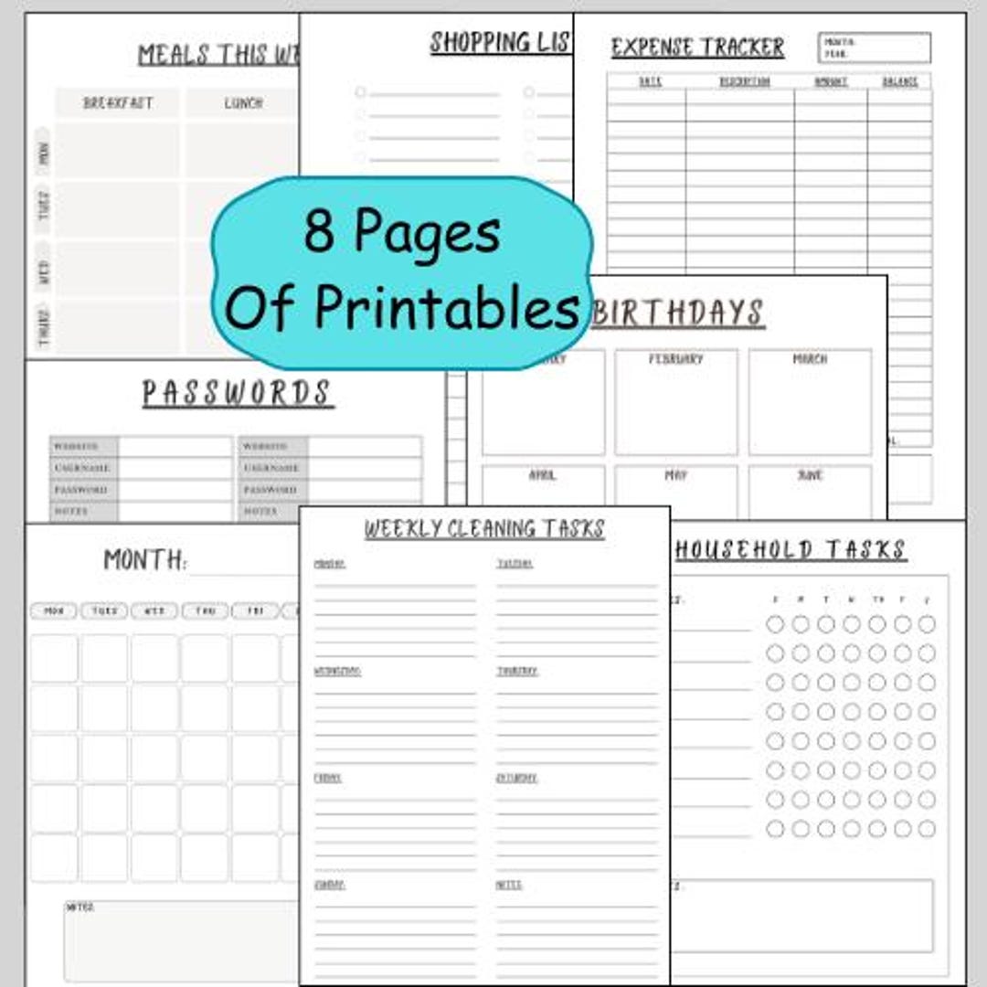 Printable Home Planner Organization Bundle | House and Family Chore ...