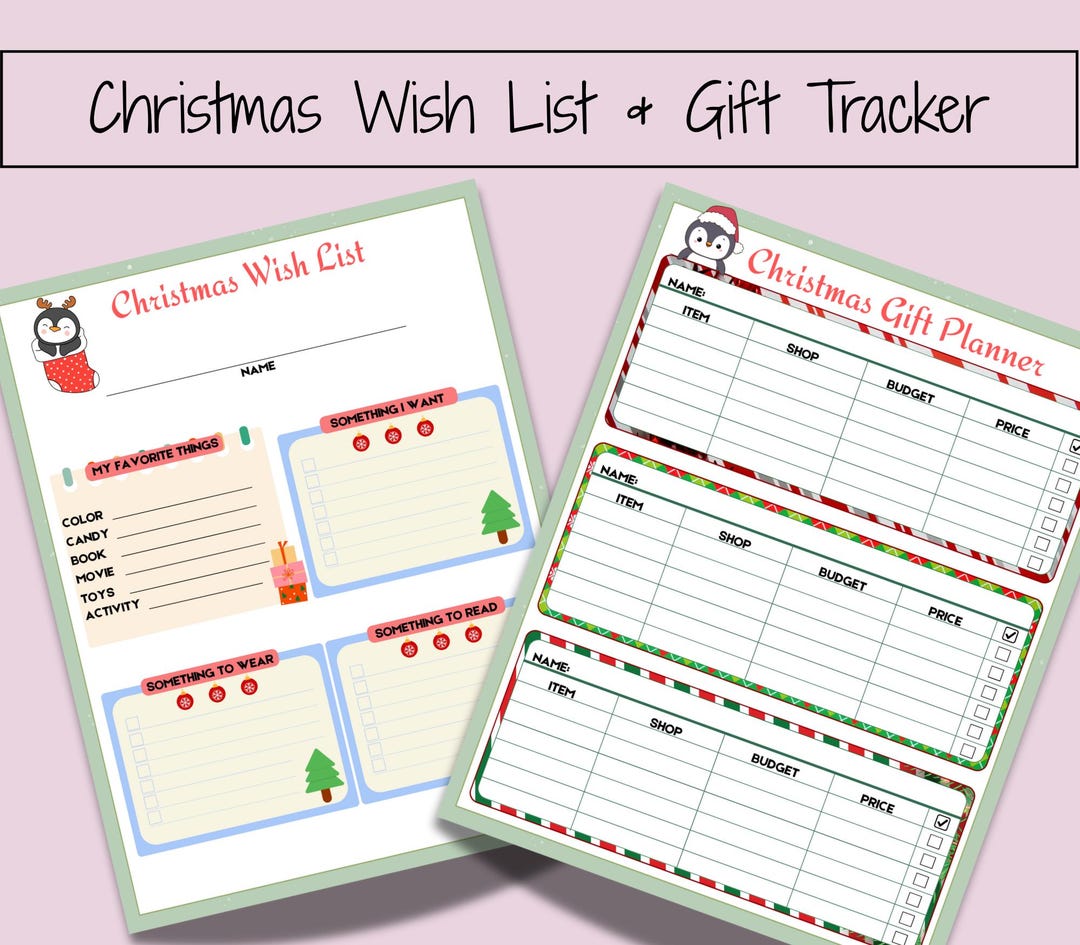Printable Gift Tracker and Kids Christmas Wish List | Holiday Gift ...