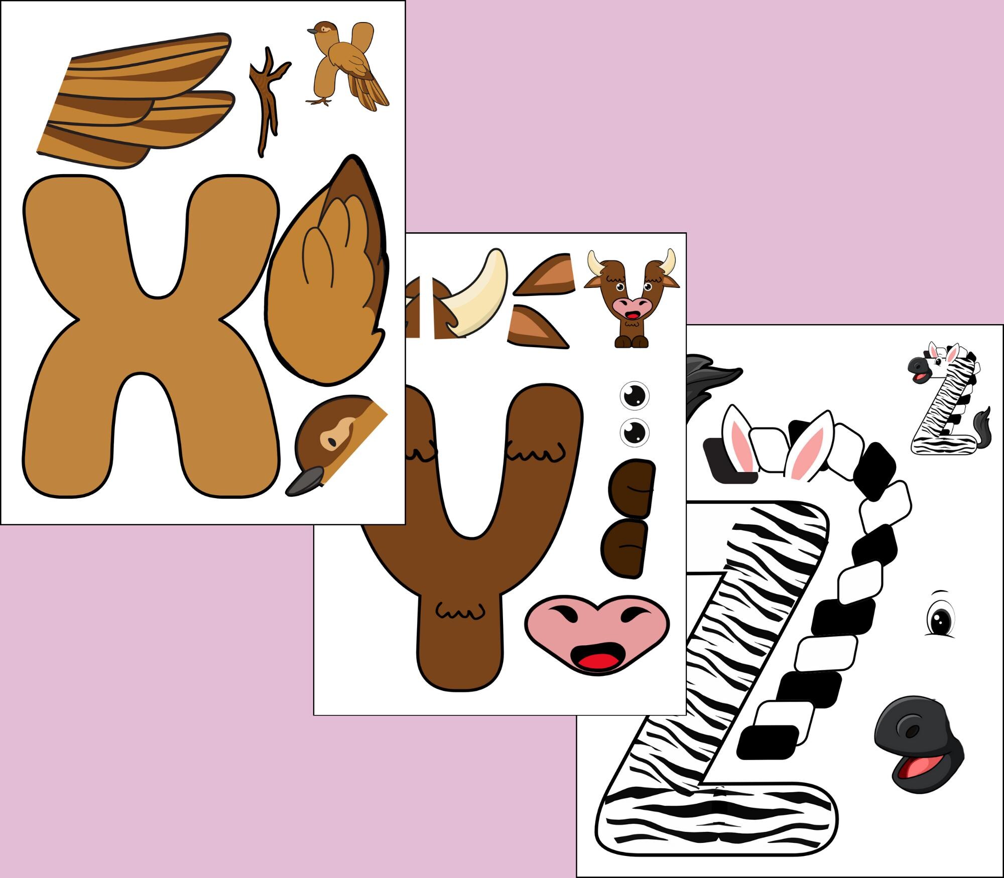 Printable Animal Alphabet Crafts | A-Z Letter Animals | Fun Kids ...