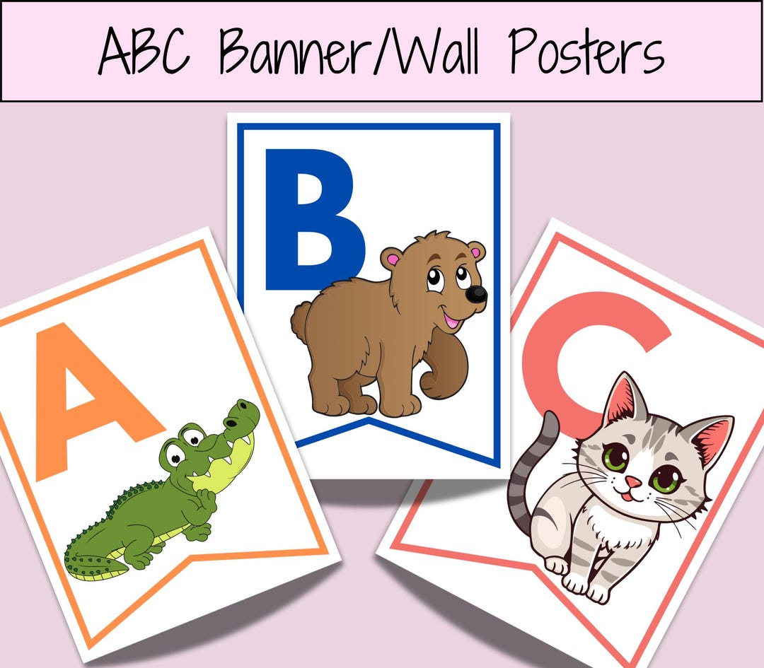 Printable Animal ABC Posters | Alphabet Wall Art for Kids | A-Z Animal ...