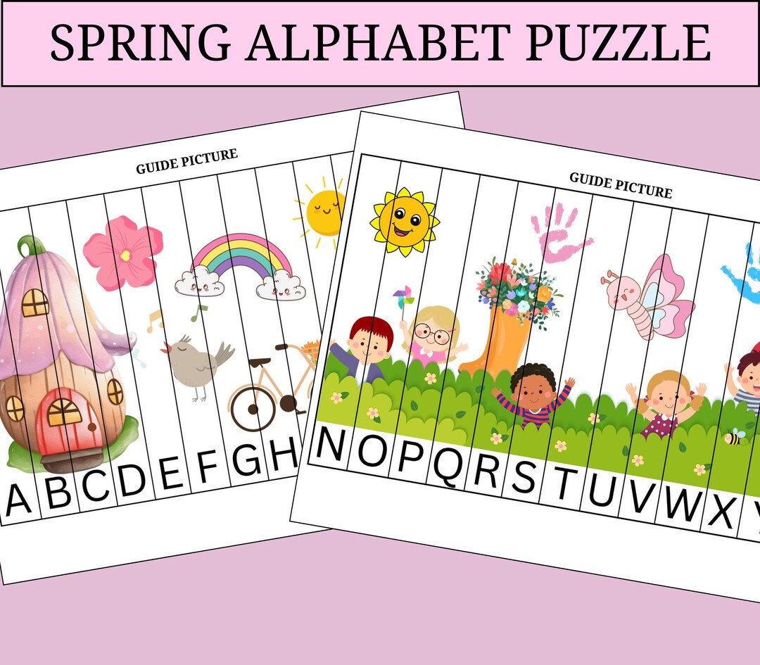 Spring Alphabet Puzzle Printable | ABC Letter Activity | Preschool ...