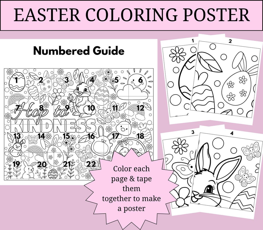 Easter Collaboration Coloring Poster | Easter Bulletin Board ...