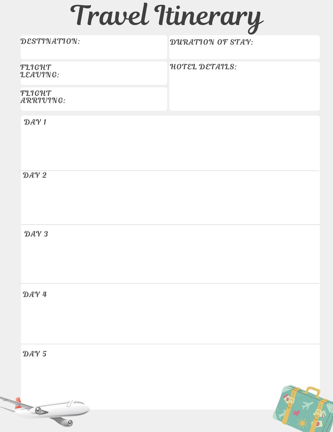 Printable Vacation Planner | Travel Itinerary Template | Trip Planning ...