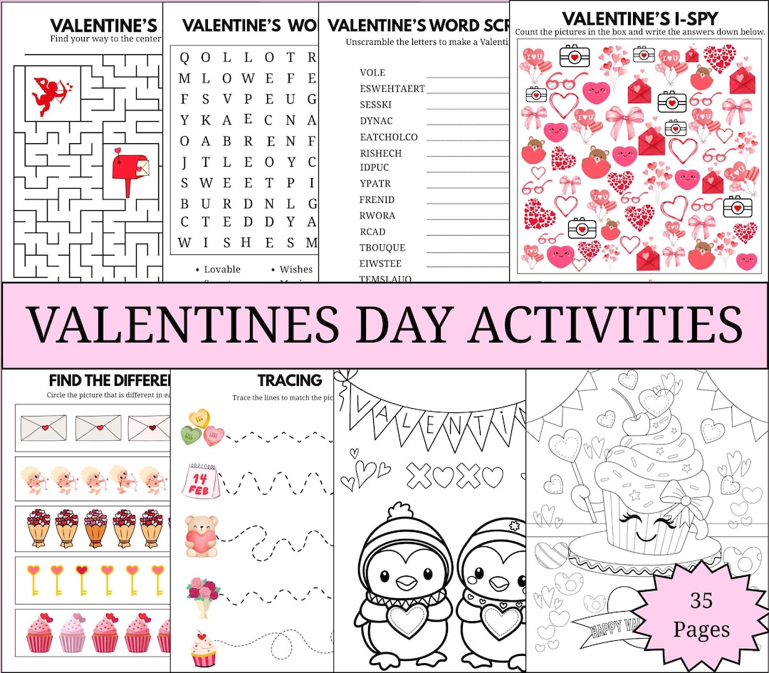 Valentine’s Day Activity Packet for Kids | Printable Valentines ...