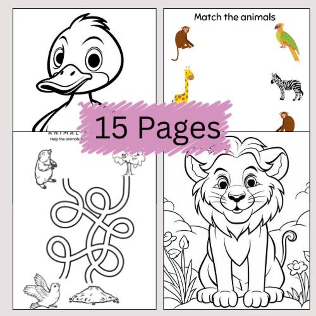 Zoo Animal Activity Pages | Printable Zoo Themed Worksheets for Kids ...
