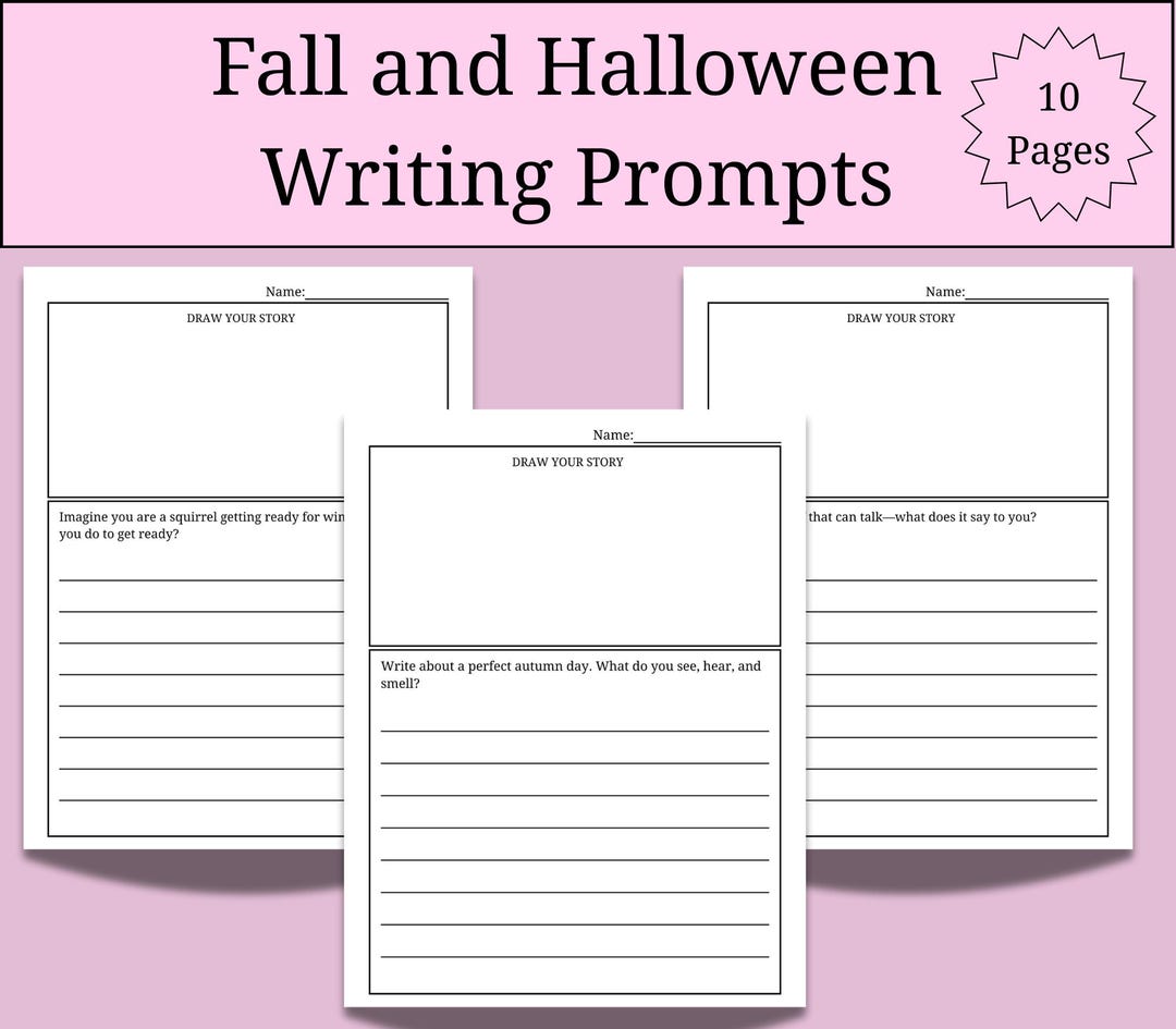 Fall & Halloween Writing Prompts for Kids | Printable Story Starters ...