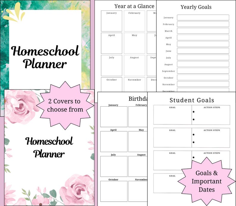 Homeschool Planner Printable | Homeschool Mom Binder | Lesson Planner ...