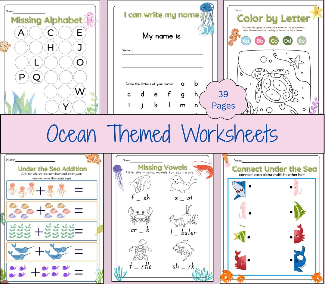 Printable Ocean Themed Activity Sheets for Kids | Under the Sea ...
