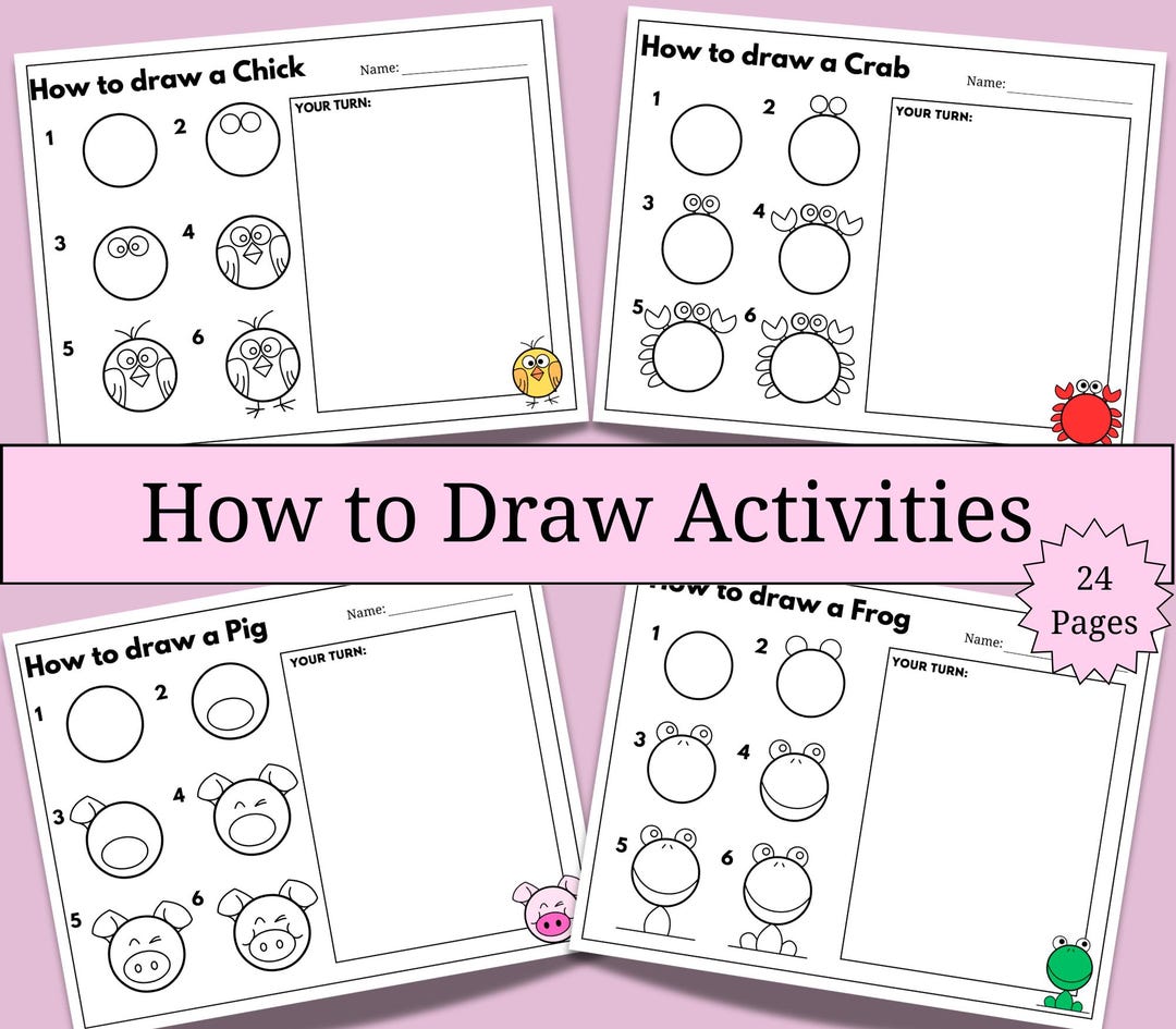 How to Draw Worksheets for Kids | Printable Step by Step Directed ...