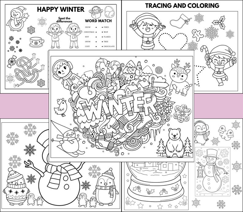 Winter Activity Packet for Kids | Printable Winter Worksheets | Snow ...
