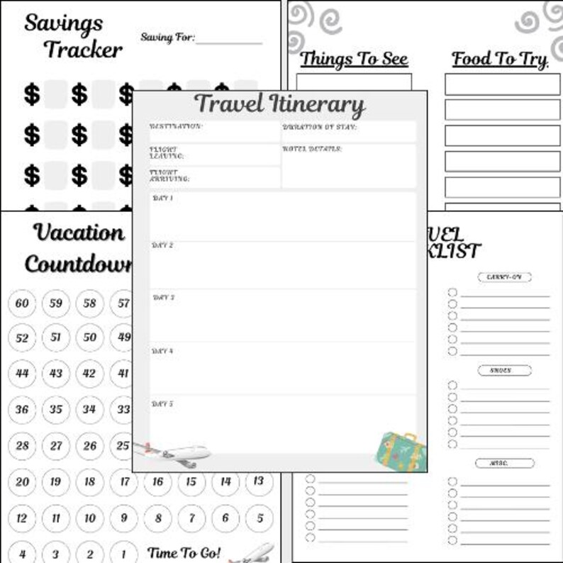 Printable Vacation Planner | Travel Itinerary Template | Trip Planning ...