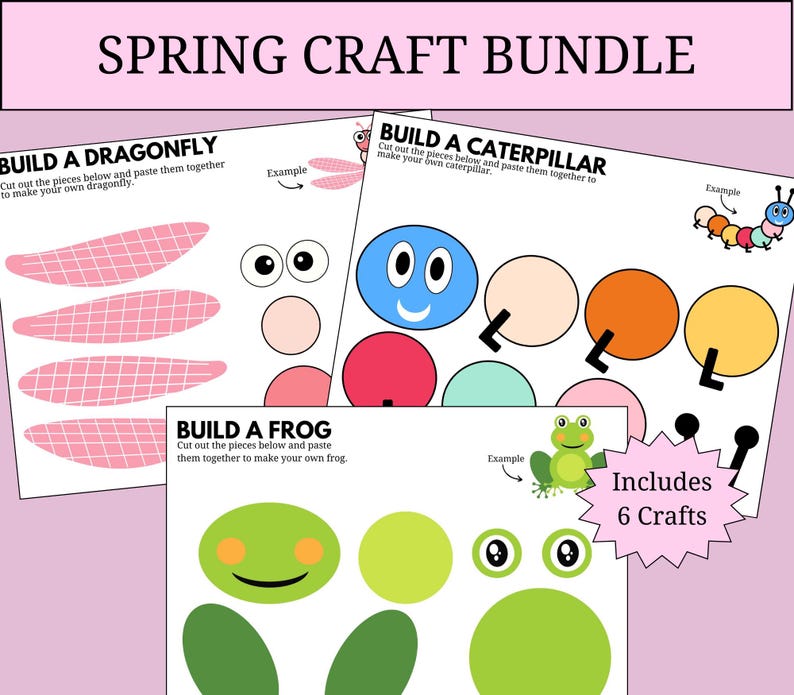 Spring Craft Bundle for Kids Printable | Spring Cut & Paste Activity ...