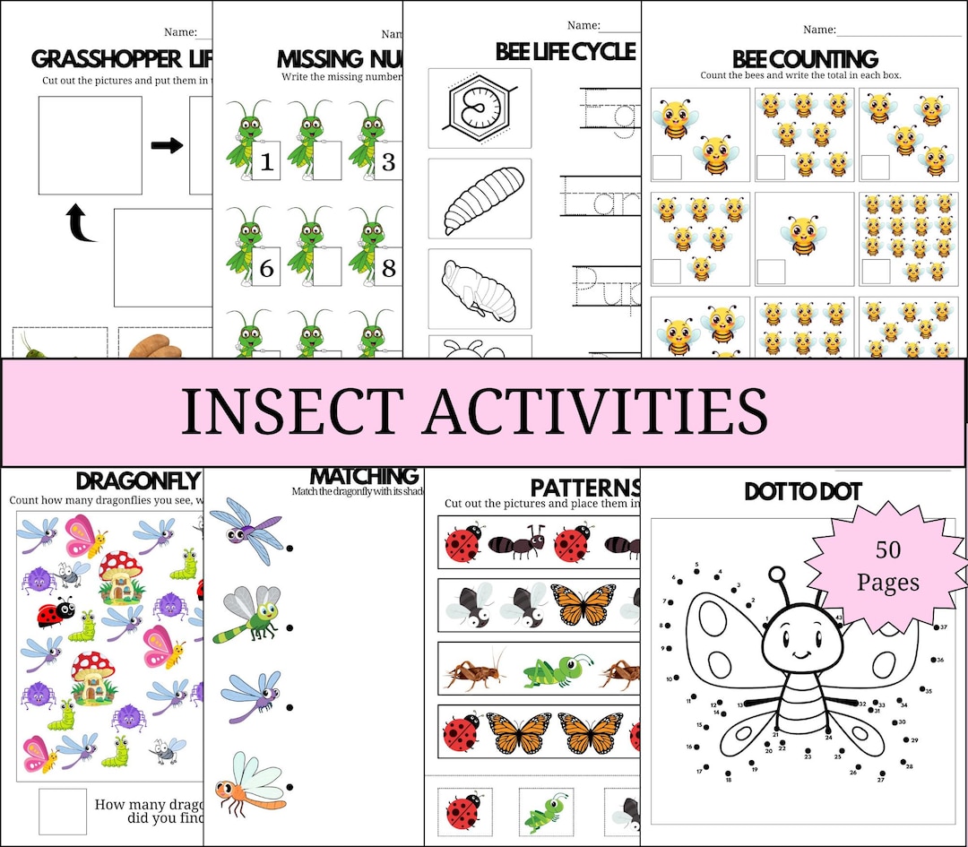 Insect & Bug Activities for Kids Printable Bundle | Spring Learning ...