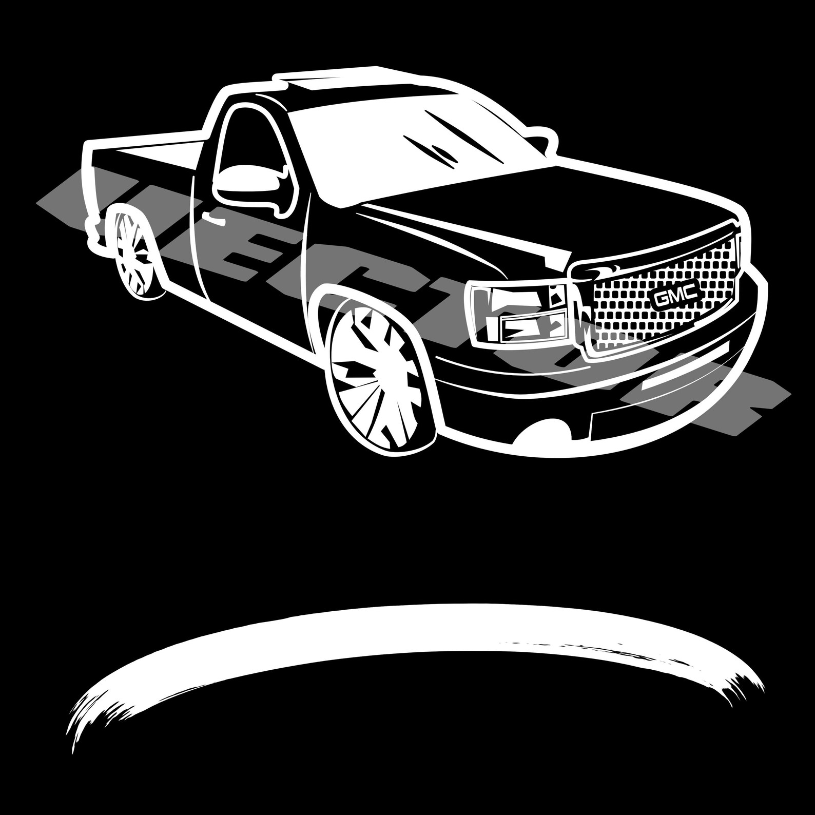 Gmc Truck Vector Silhouette - Etsy