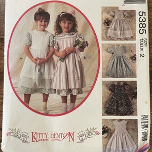 Mccalls Kitty Benton Sewing Pattern 5385 Little Girls Pinafore Dress Sz ...