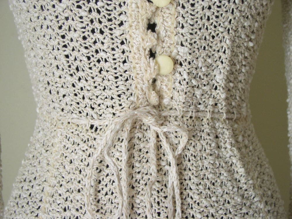 Vintage 1970's Pallas Loomed Irish Linen & Crochet Lace Dress / 70's ...