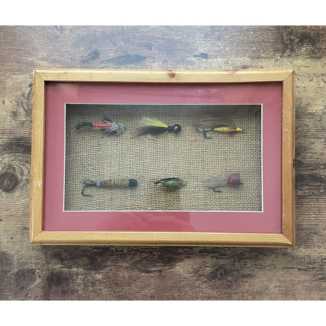 Vintage Framed Fly Fishing Flies Display / Vintage Shadow Box / Wall ...