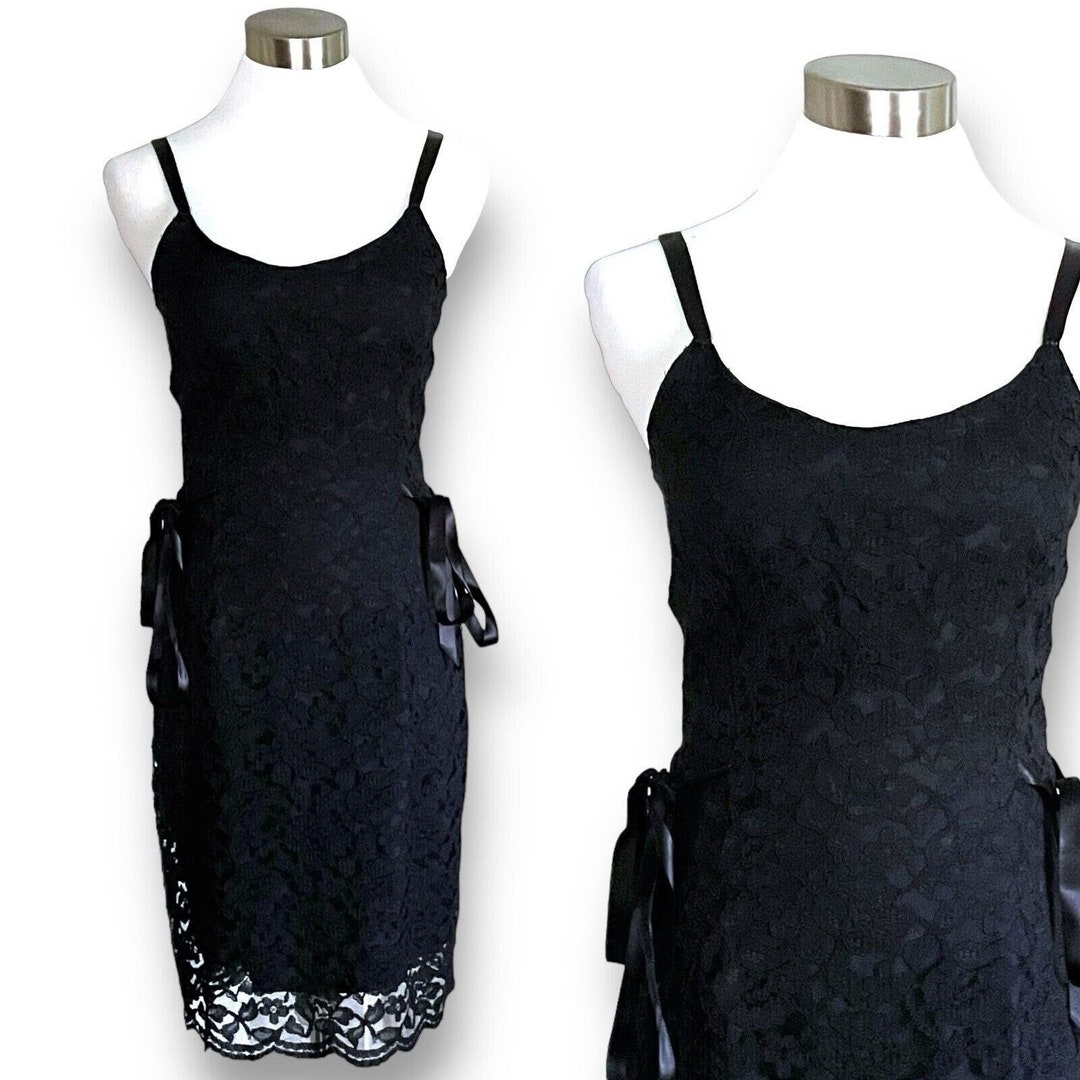 Vintage 90's Ann Taylor Women's Slip Dress / Size X-small / Black Lace ...