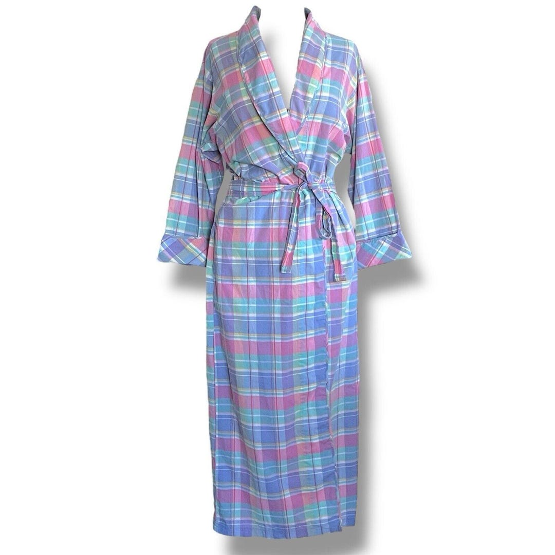 Vintage LL Bean Women’s Robe / Size Small / Spring Plaid Cotton ...