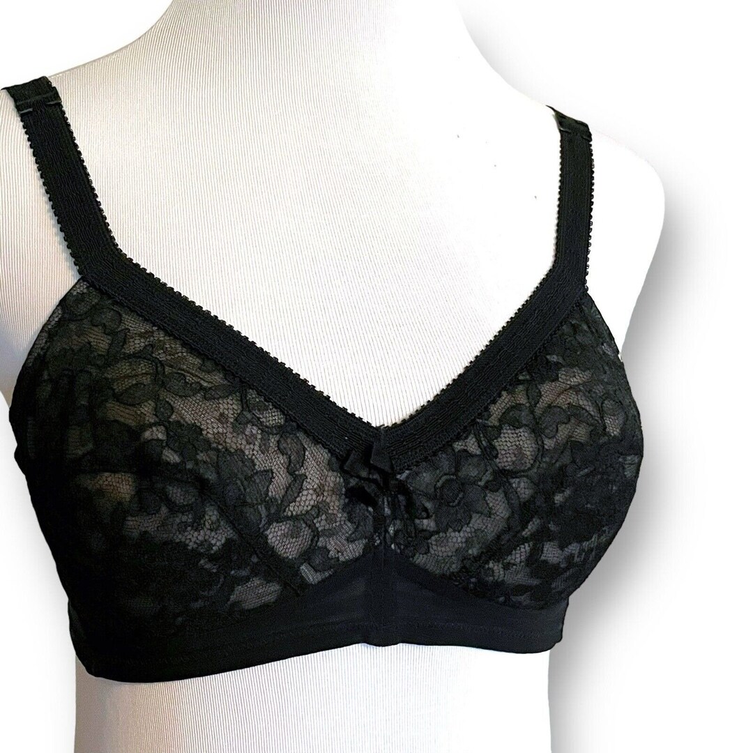 Vintage 1960’s Vassarette Hollywood Mais Oui Bra /size 36A / Black Lace ...