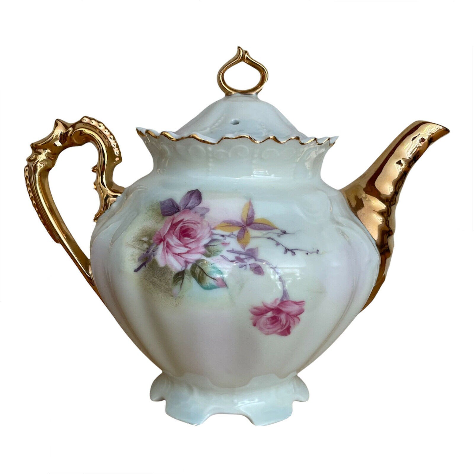 Vintage Lefton China Heritage Garden Rose Tea Set / Hand Painted Floral ...