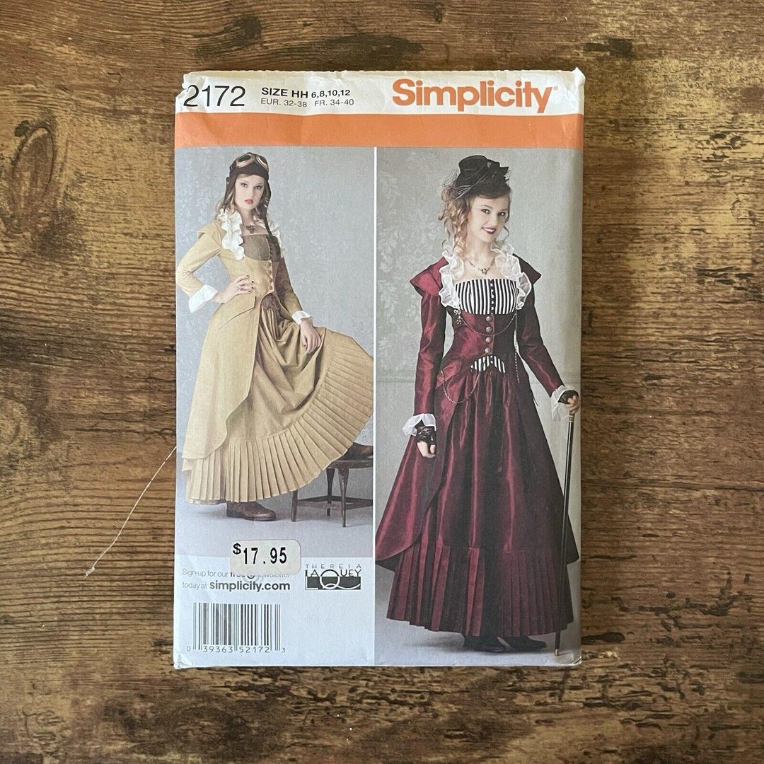 Simplicity 2172 Sewing Pattern / Size HH 6 8 10 12 / Steampunk ...