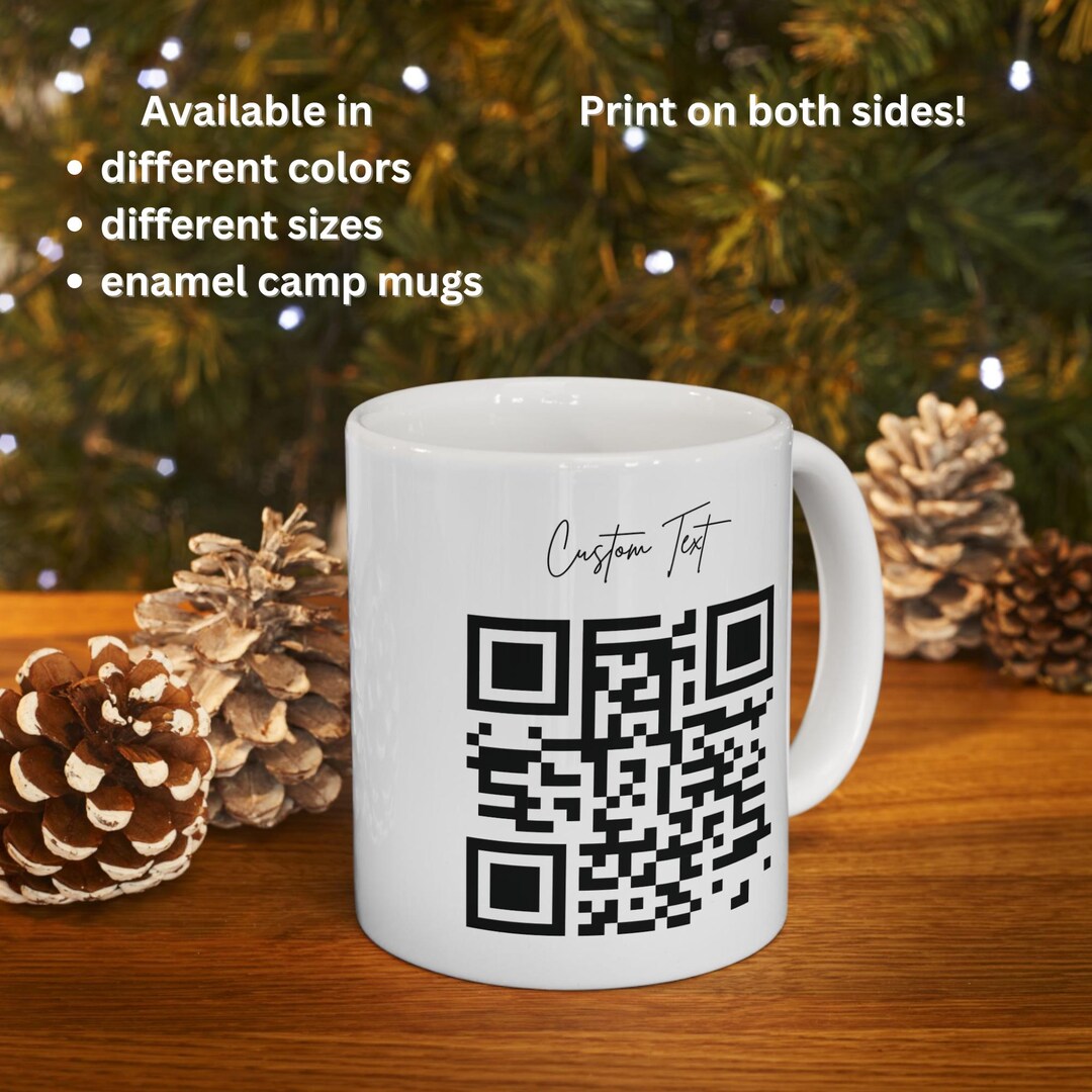 Custom QR Code Mug Custom Text Mug Sarcastic Funny Message Best Friend ...