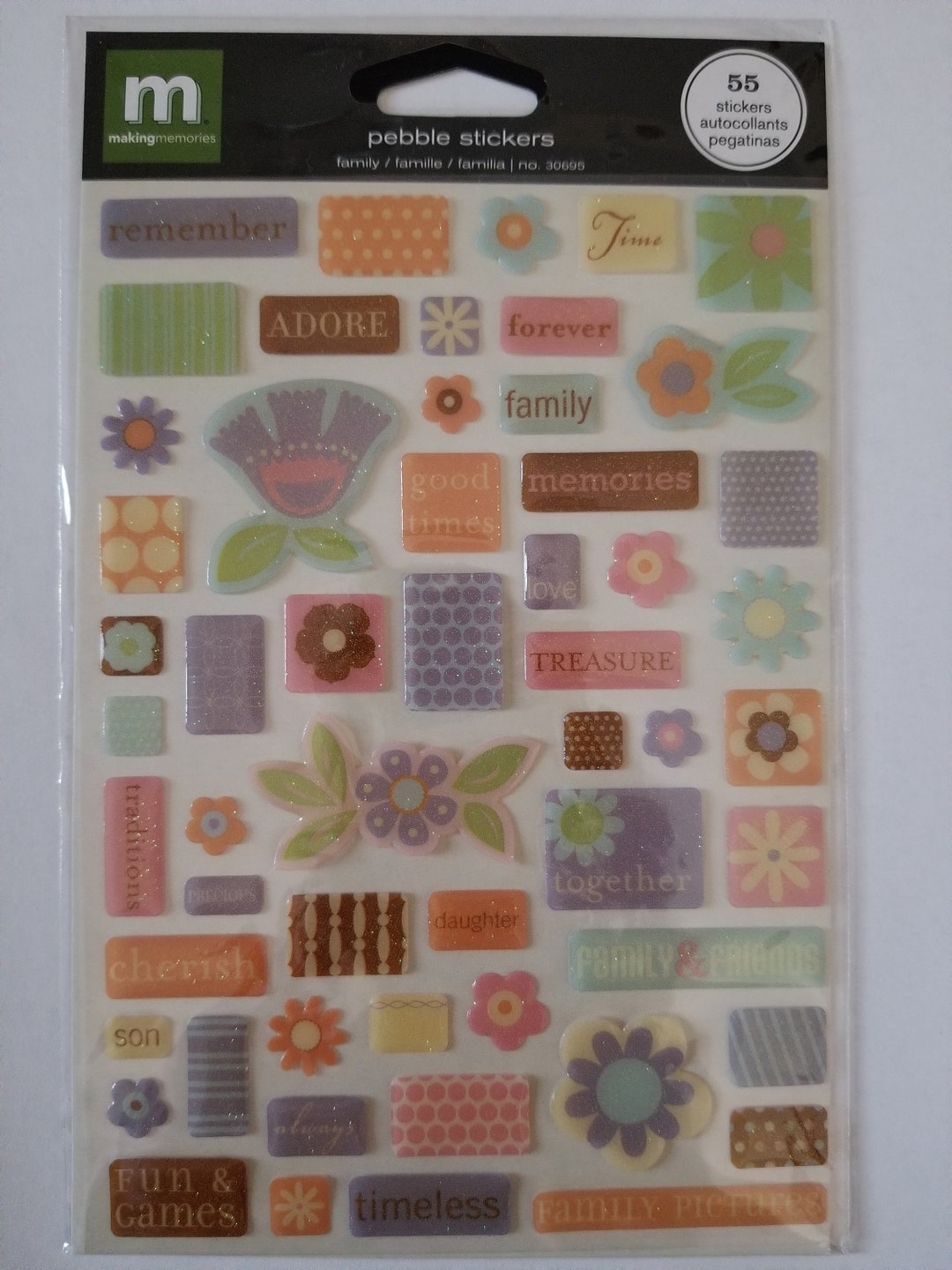 Making Memories Pebble Stickers Family - Etsy