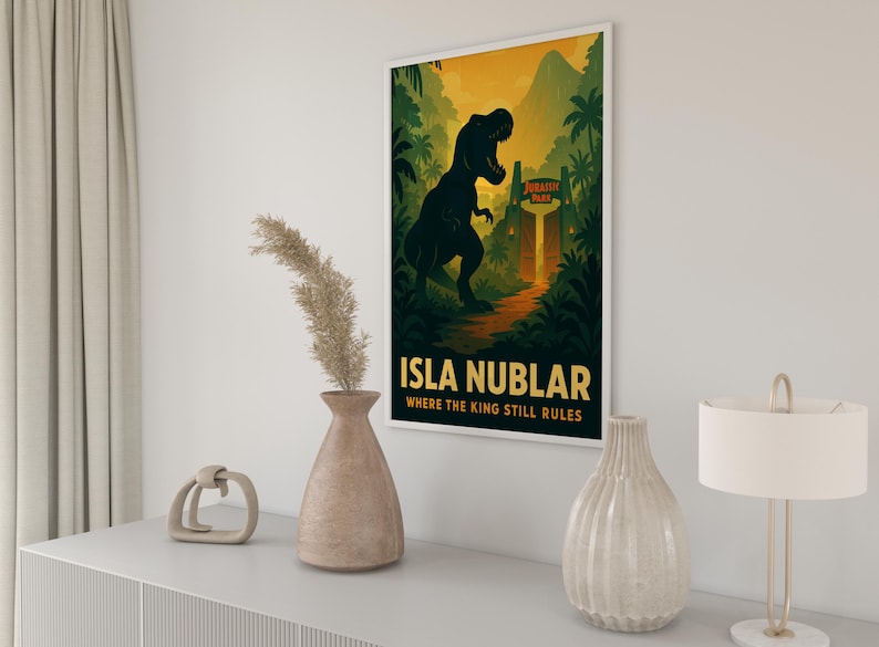 Jurassic Park Poster: Vintage Isla Nublar T-rex Art Print - Etsy Canada