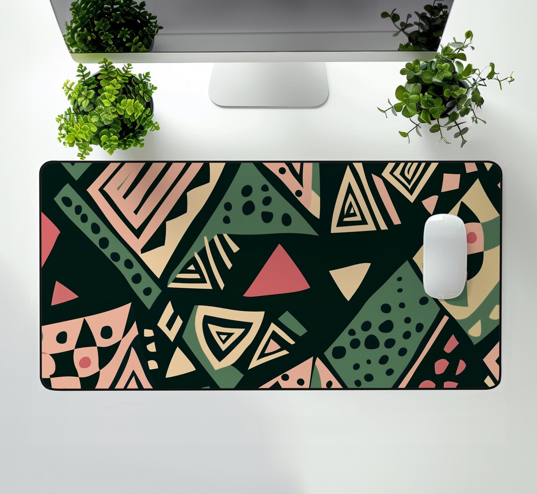 Tribal Geometric Desk Mat: African Print Neoprene Keyboard Pad - Etsy